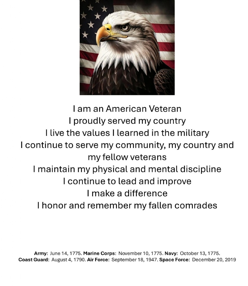 Veterans CREED - Verterans of Foreign Wars Post 12222